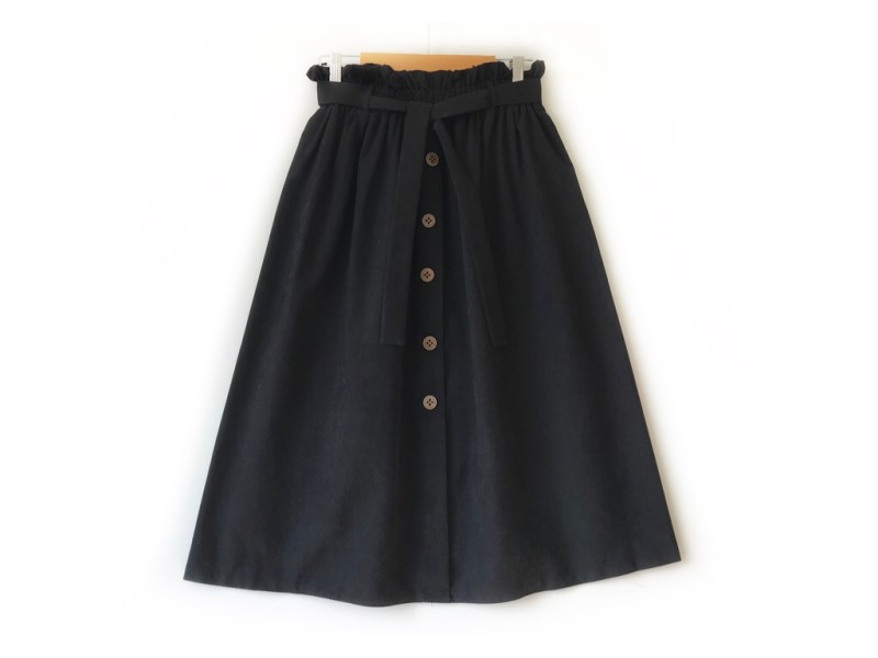 دامن جلو دکمه مشكي میکرو قد 75