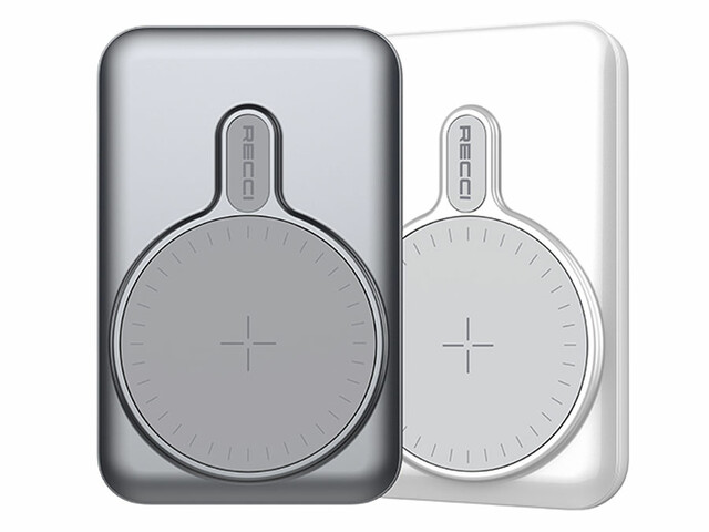 پاور بانک و شارژر بی سیم 10000 رسی RECCI RPB-P15 MAGNETIC WIRELESS POWER BANK 10000MAH